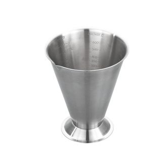 GSD Haushaltsger&auml;te Messbecher mit Fu&szlig; aus mattem Edelstahl, 750 ml