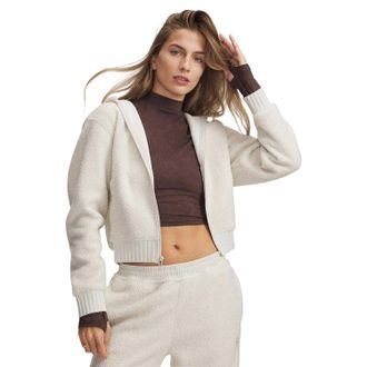 Under Armour Fleecejacke f&uuml;r Damen, kurz geschnitten, Hochflor (Wei&szlig;)