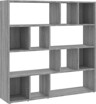 Generic Bücherschrank/Raumteiler, Betongrau-Stil, Bücherregal aus Holzwerkstoff, 105 X 24 X 102 cm, Ideal für Moderne Wohnzimmer, Schlafzimmer, Büroaufbewahru