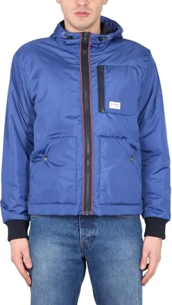 Fay Logo-Embroidered Polyamide Bomber Jacket - Blue