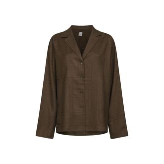 Toteme Monogram Flannel PJ Top - - Blouses & Shirts - Damen - Braun - 2XS