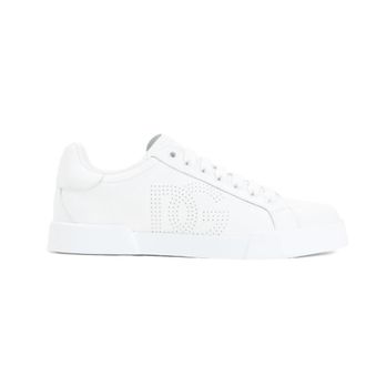 Dolce & Gabbana Wei&szlig;e Ledersneaker mit perforiertem Design - - Shoes - Damen - Wei&szlig; - 36 1/2 EU