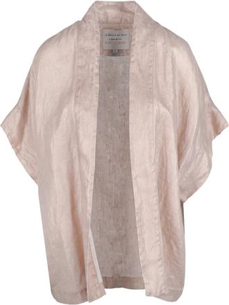 Alessia Santi Femme, Blouses et Chemises, Beige, Taille: 36 FR Giacca Kimono in lino