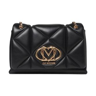 Love Moschino Gepolsterte Schultertasche mit Kettenriemen - - Bags - Damen - Schwarzk - ONE SIZE