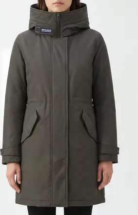 Woolrich Wasserabweisender knielanger Authentic-Parka mit Stehkragen