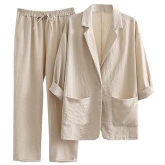 Generic Ensemble de v&ecirc;tements de d&eacute;tente pour femme UK pour les loisirs et la maison confortable - Pantalon &agrave; carreaux - Doux pour la peau - Loisirs petite Co