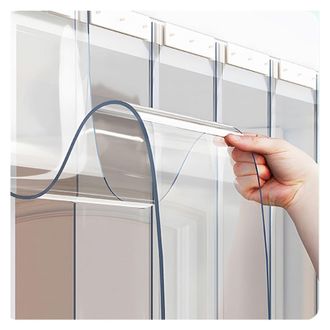 Generic PVC-Streifenvorhang-T&uuml;r-Kit, Kunststoff-Vinyl-Streifenvorhang, Glatt, Wasserdicht, Hurrikan-Rollladentor, Geeignet F&uuml;r Lagert&uuml;ren, Gefrierschr&auml;nke, Fa