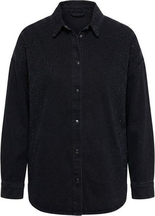 Ulla Popken Sommerjacke Jeansjacke Ziersteinchen Hemdkragen