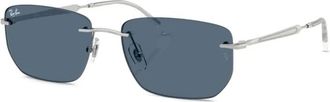 Ray-Ban unisex, Accessoires, Gris, Taille: 56 MM Lunettes de soleil irr&eacute;guli&egrave;res