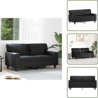 vidaXL The Living Store - 2-Sitzer-Sofa Schwarz 120 cm Kunstleder - 2-Sitzer Sofa - Schwarzes Sofa - Leder Sofa - Wohnzimmersofa - Gem&uuml;tliches Sofa