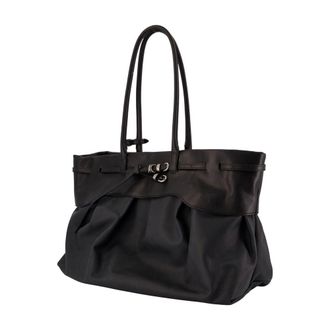 Margesherwood Layered Leather Tote Bag - Black