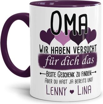 Tassendruck Geschenk Tasse mit Spruch PERSONALISIERT - Bestes Geschenk für Oma von Enkelkindern - Kaffee-Tasse/Geschenkidee Geburtstag Muttertag/Muttertagsgeschen