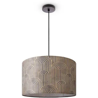 Paco Home Paco Home - Plafonnier Salon Table &agrave; Manger Abat-jour Tissu Moderne Abstrait Lampe &agrave; suspension - Noir, Design 9 (&Oslash;45,5 cm)