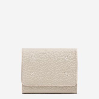 Maison Margiela Womens Leather Wallet Ivory & Purses