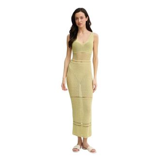 Guess Robe Maxi Luna - Femme - Robes - Jaune - Taille: 42 FR