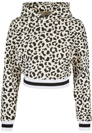 Urban Classics Damen Kapuzenpullover Ladies Short AOP College Hoody whitesandleo 3XL