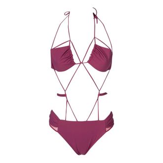 Nensi Dojaka Peonia Gathered Bra Swimsuit - - Swimwear - Damen - Lila - S