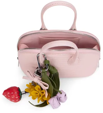 Self Portrait Crocodile-Embossed Calfskin Top Handle Bag - Pink