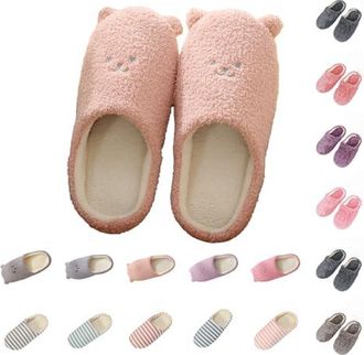 Generic Pantoufles chaudes pour femme - En coton - Pour lhiver - Pour homme - En peluche moelleuse - Doux et confortable - Pour lintérieur et lextérieur, 01 r