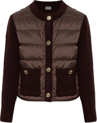 Moncler Strickjacke mit gesteppter Vorderseite - - Knitwear - Damen - Braun - L