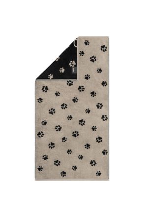 Caw&Ouml; Handtuch We love dogs, Beige, Schwarz, Textil, Animalprint, 50x100 cm, Oeko-Tex Standard 100, Made in Germany, Textiles Vertrauen - Oeko-Tex, durchgef