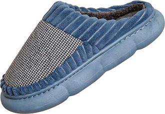 Generic Pantoufles chaudes pour homme et femme - En coton doux - L&eacute;g&egrave;res - Doubl&eacute;es - En coton - Doubl&eacute;es - Pour lint&eacute;rieur et lext&eacute;rieur, Marine, 47 EU