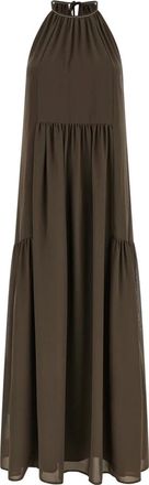 PESERICO Femme, Robes, Brun, Taille: 40 FR Longue robe en georgette