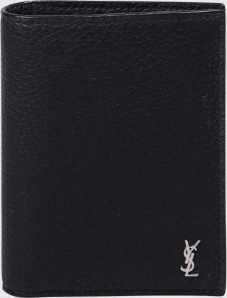 Saint Laurent Portefeuille bifold Cassandre en cuir de veau avec logo YSL