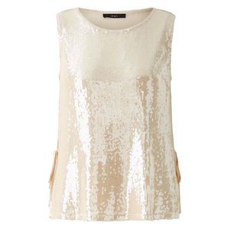 Oui Femme, Tops, Gris, Taille: 42 FR Elastisches Paillettentanktop