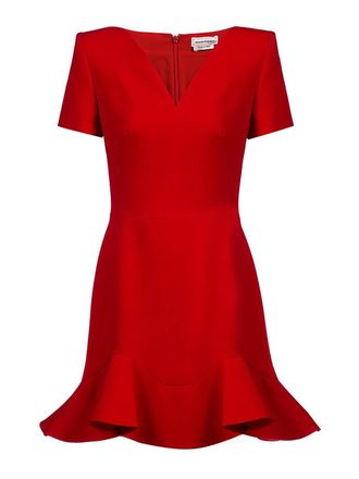 Alexander McQueen Robe Courte - Rouge