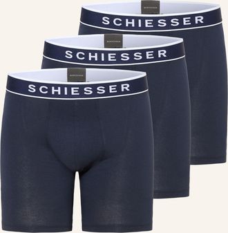 Schiesser 3er-Pack Boxershorts blau