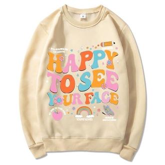 Generic Sweat-shirt pour femme - Imprim&eacute; graphique britannique - Haut surdimensionn&eacute; - Col rond - Manches longues - Automne - Hiver - D&eacute;contract&eacute; - Confortabl