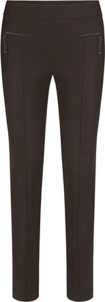 Raffaello Rossi Elegante Leggings mit Vorderen Rei&szlig;verschlusstaschen - - Trousers - Damen - Braun - 3XL