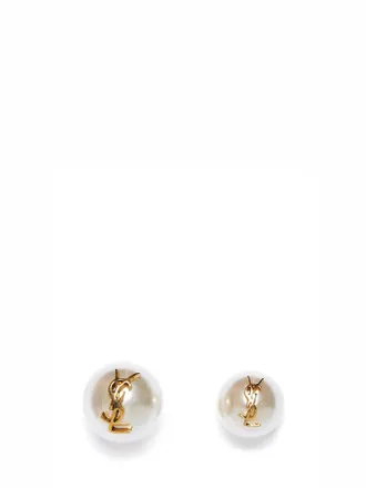 Saint Laurent Cassandre Earrings - White