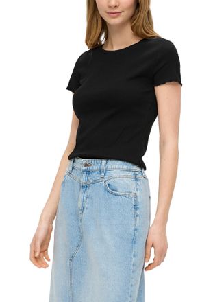 QS by s.Oliver Cropped Top mit Rippstruktur