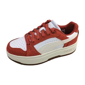 Puma Damen Rebound Femme Low Sd Sneaker, Wei&szlig;, mattiert, elfenbeinfarben, exotisches Rot, 37 EU