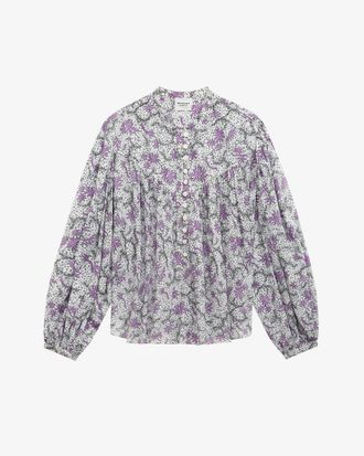 Isabel Marant Blouse Salika - Femme - &Eacute;cru-lilas - Taille 34 - Marant &Eacute;toile