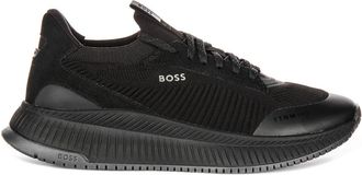 HUGO BOSS Schwarze Textil-Sneaker f&uuml;r M&auml;nner - - Shoes - Herren - Schwarzk - 44 EU