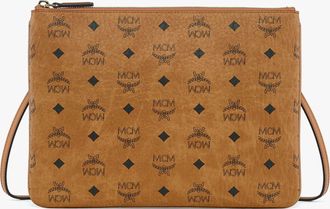 MCM Umh&auml;ngepouch in Visetos Original COGNAC VISETOS