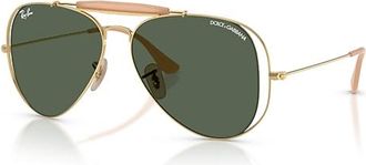 Ray-Ban The Outdoorsman By Dolce&gabbana Sonnenbrillen Arista Gold Fassung Gr&uuml;n Glas 58-14