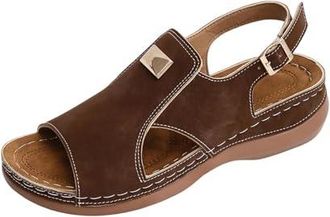 Generic Sandales orthop&eacute;diques pour femme - Bout ouvert - Sandales compens&eacute;es d&eacute;contract&eacute;es - Confortables, l&eacute;g&egrave;res, &eacute;paisses - &Eacute;l&eacute;gantes - Sandales &agrave; lani&egrave;re