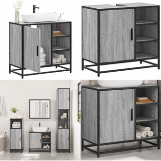 vidaXL Vidaxl - Armoire de lavabo de salle de bain sonoma gris 65x33x60 cm