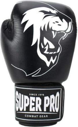 Sport-Thieme Super Pro Unisex - Erwachsene Warrior Boxhandschuhe, Schwarz/Wei&szlig;, 14 oz