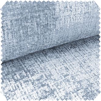 Novely CRETA Glänzender Chenille-Polsterstoff, Robuster Möbelstoff, Schwer Entzündbarer Bezugsstoff, Pflegeleichte Meterware 1lfm | Farbe: 70 Eisblau