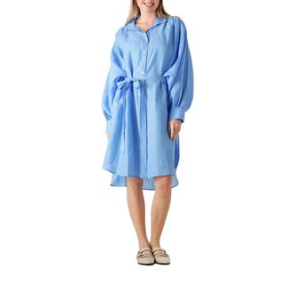 Greek Archaic Kori Blaues Midikleid - - Dresses - Damen - Blau - M