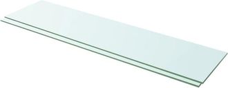 vidaXL Vidaxl - Ensemble de 2 étagères en verre avec conception élégante disponible en différentes tailles Taille : 100 x 25 cm