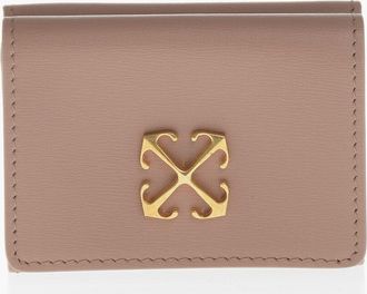 Off-white Leather Wallet JITNEY MINI COMPACT With Gold Arrow Detail Off-White