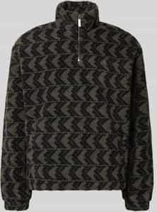 Karl Kani Fleecepullover mit Stehkragen und Reißverschluss