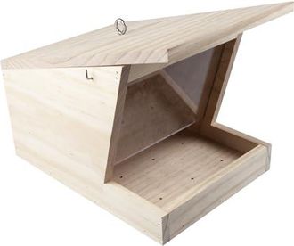 WINDHAGER Vogelfuttersilo Pultdach XL, Vogelhaus, Futterhaus für Vögel, Vogelhäuschen, Nistkasten Vögel, Füllvolumen Circa 3 Liter, 07444, Holz