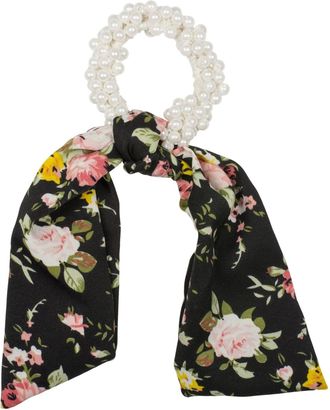 styleBREAKER Haarschmuck Perlen Haargummi mit Satin Schleife